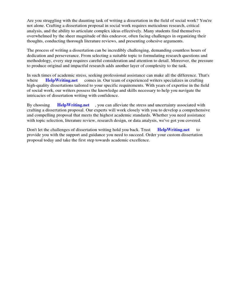 Sample Dissertation Proposal Social Work | PDF | Thesis | Methodology