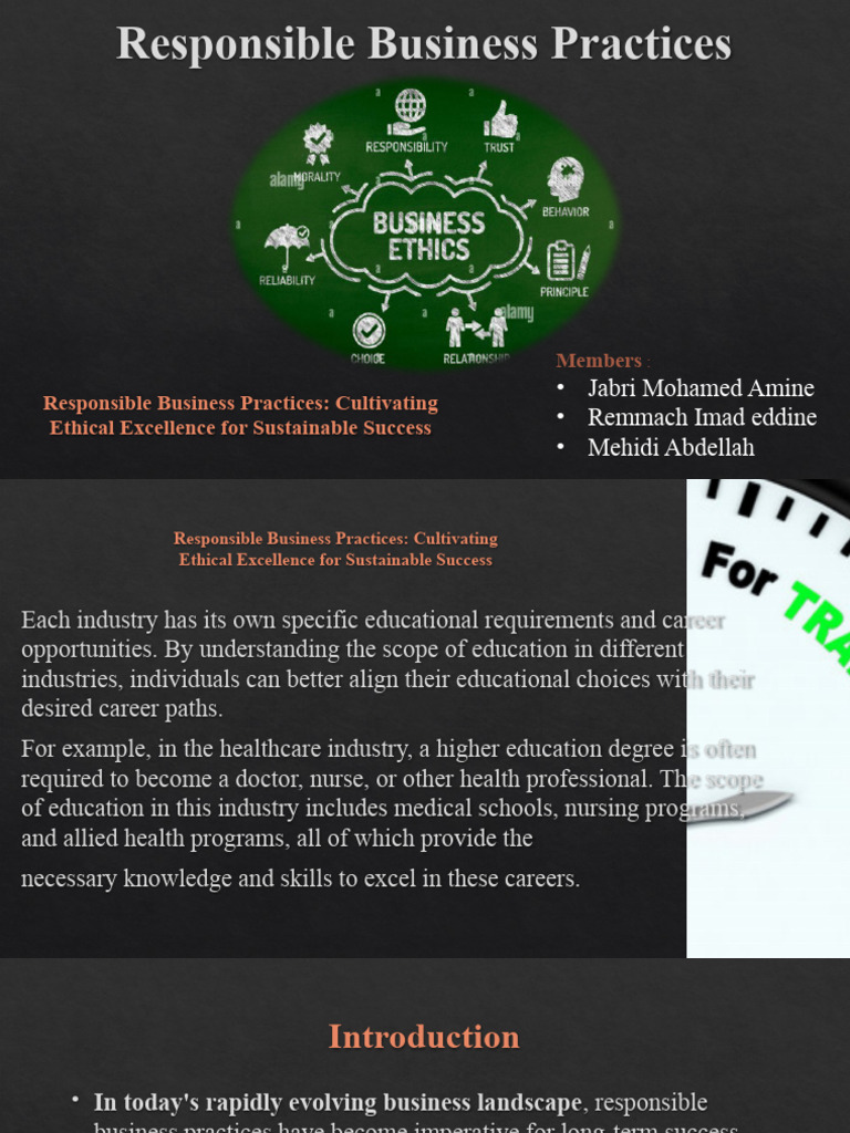 Responsible Business Practices | PDF | Business Ethics | Sustainability