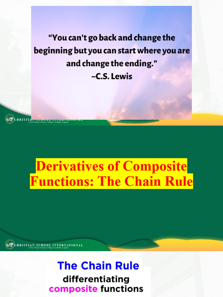 Derivatives of Composite Functions Using Chain Rule | PDF | Mathematical Logic | Analysis