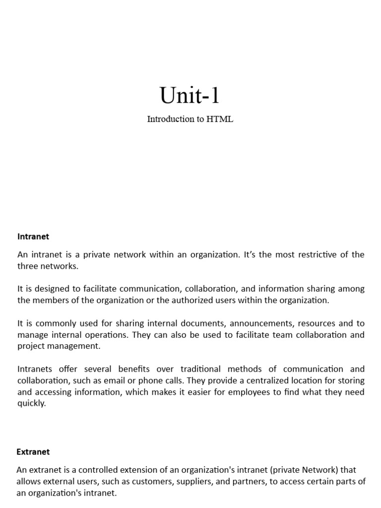 Unit-1 Upto HTML Tags | PDF | World Wide Web | Internet & Web
