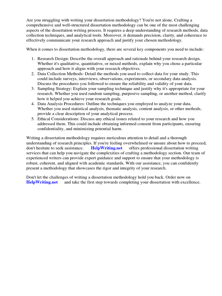 Dissertation Methodology What To Include Pdf Methodology Science