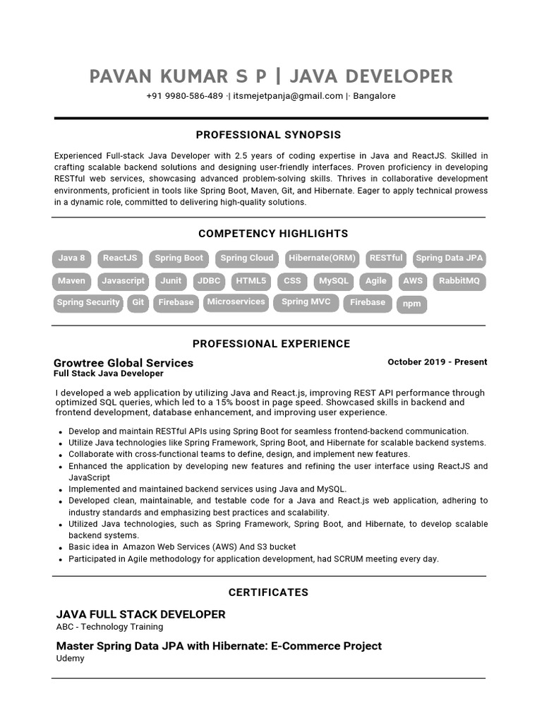 Pavan Kumar S P | PDF | Spring Framework | Representational State Transfer