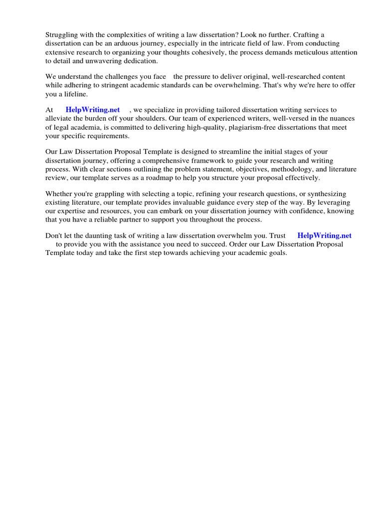 Law Dissertation Proposal Template | PDF | Thesis | Information