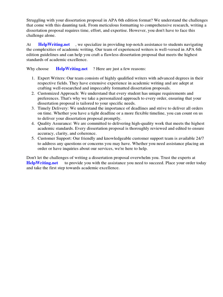 Sample Dissertation Proposal Apa 6th Edition Pdf Apa Style Thesis