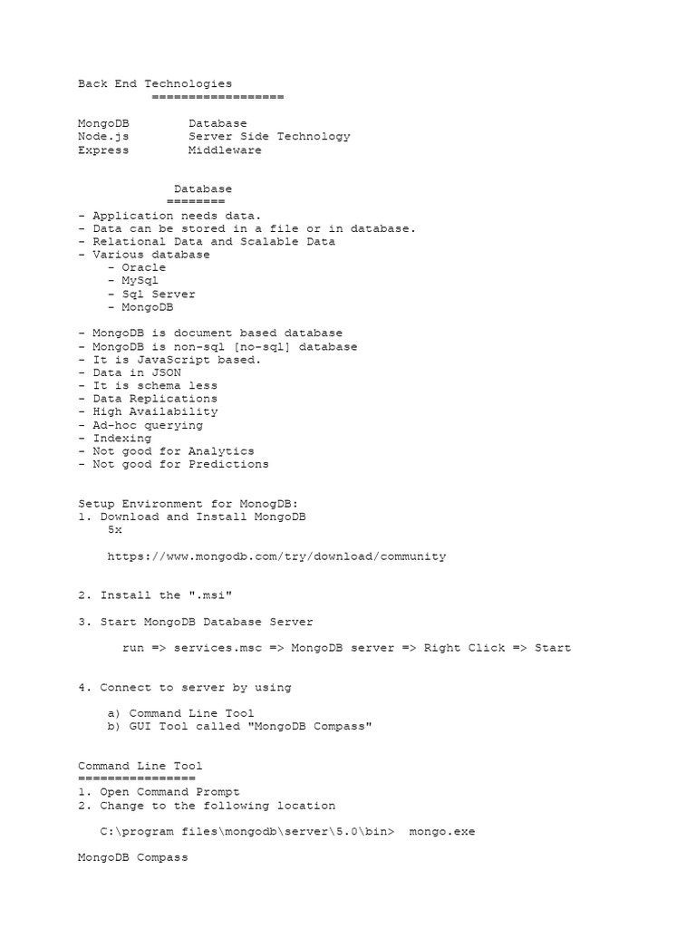 1-MongoDB (3 Files Merged) | PDF | Mongo Db | Relational Database