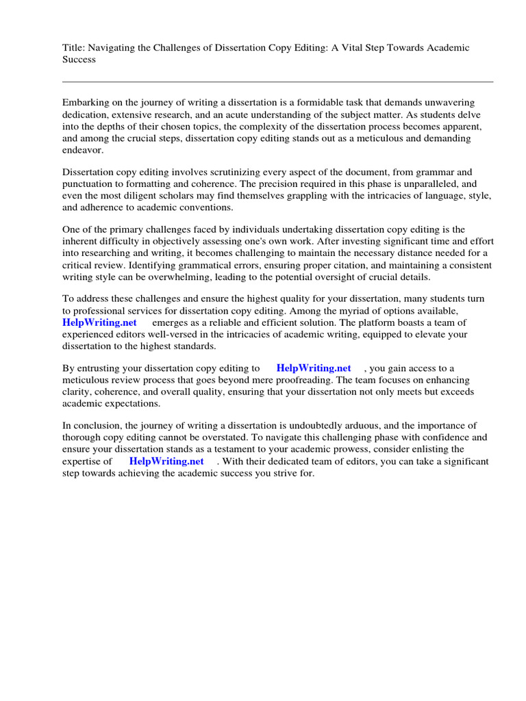 Dissertation Copy Editing Rate | PDF | Copy Editing | Editing