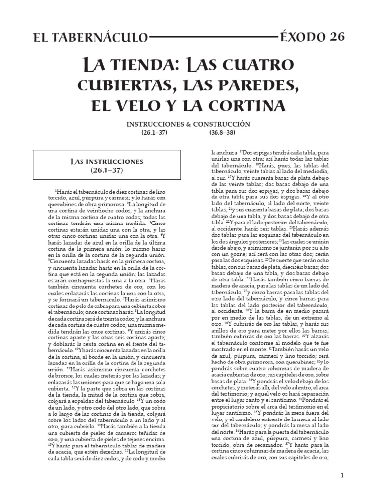 Cortinas y Velos del Tabernáculo | PDF | Santo de los santos | Arca de ...
