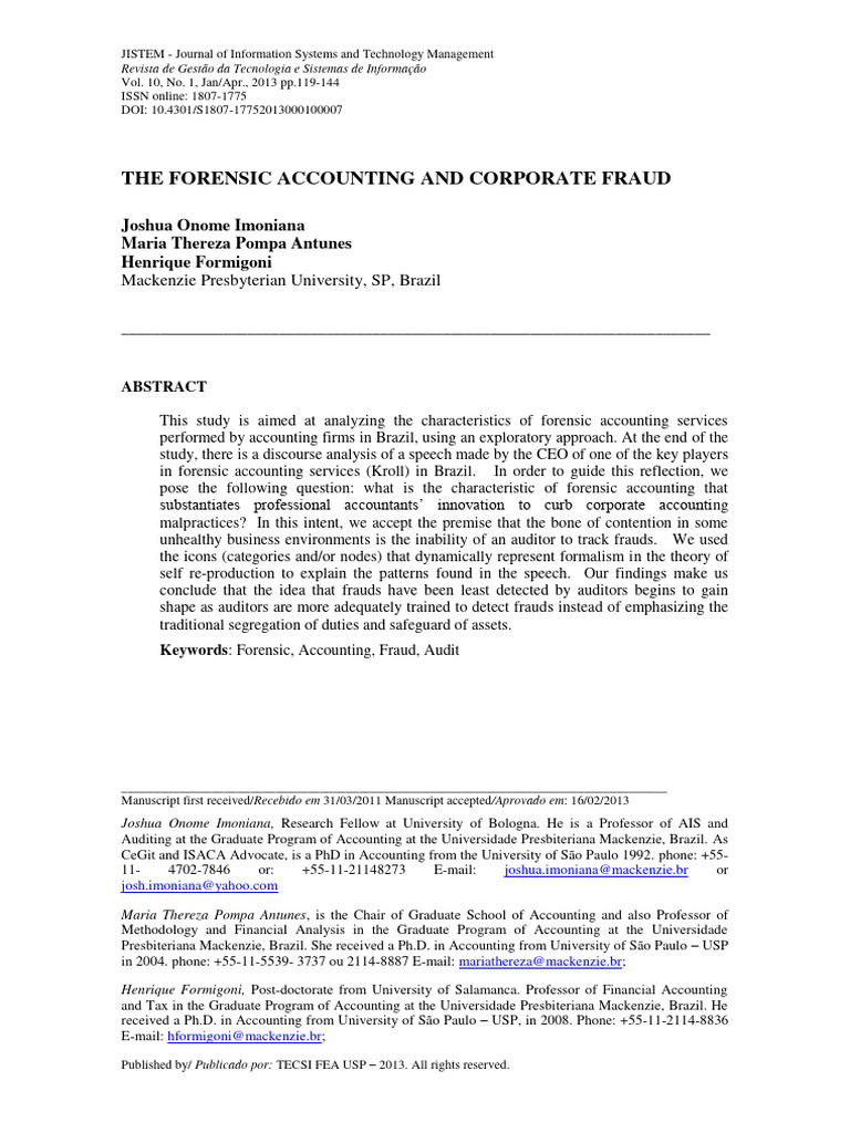 Forensic Accounting and Corporate Fraud | PDF | Accounting | Audit