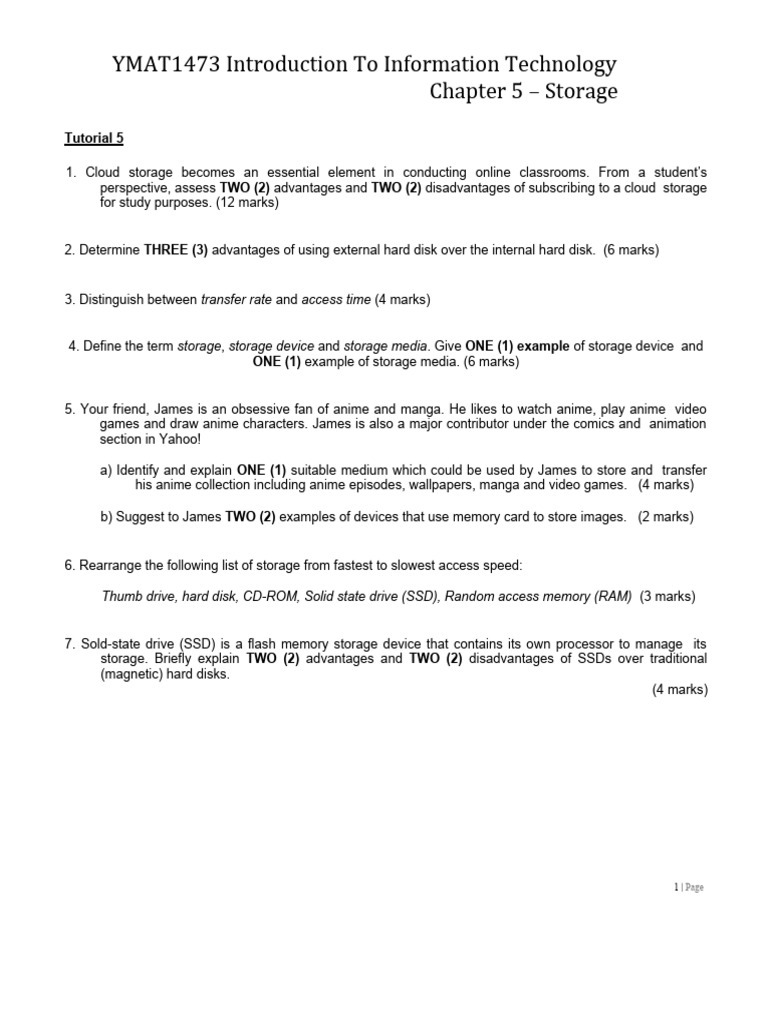 Tutorial 05 Question | PDF
