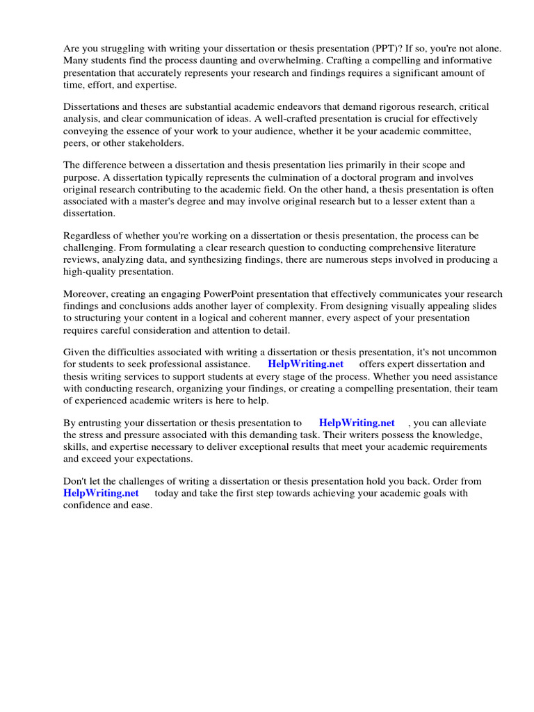 Difference Between Dissertation and Thesis | PDF | Thesis | Doctor Of Philosophy