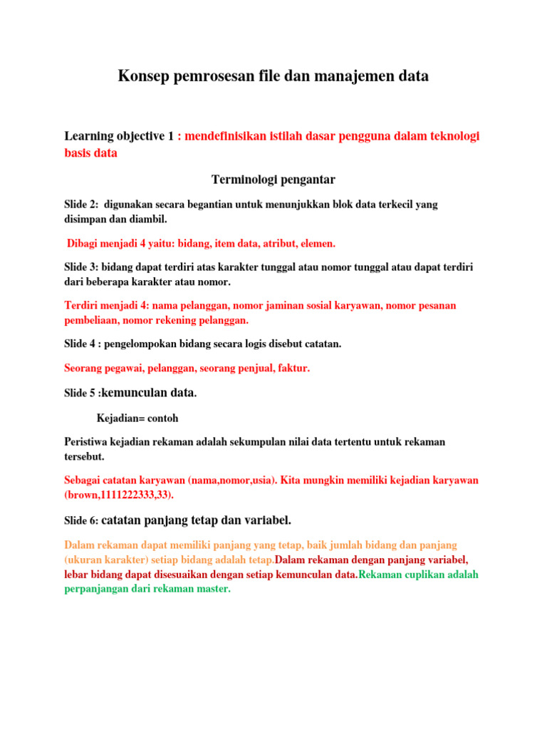 Pemrosesan File dan Manajemen Data | PDF | Seni | Komputer