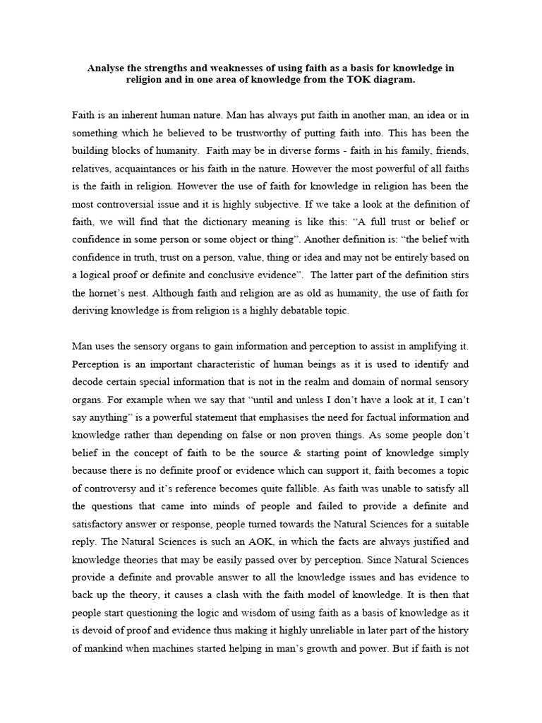 Faith vs. Knowledge in Religion and Science | PDF | Faith | Knowledge