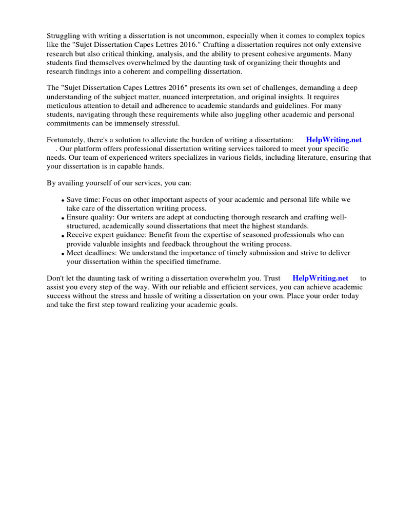 Sujet Dissertation Capes Lettres 2016 | PDF | Thesis | Thought