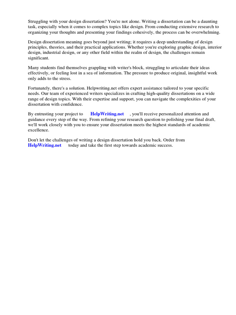 Design Dissertation Meaning | PDF | Thesis | Methodology
