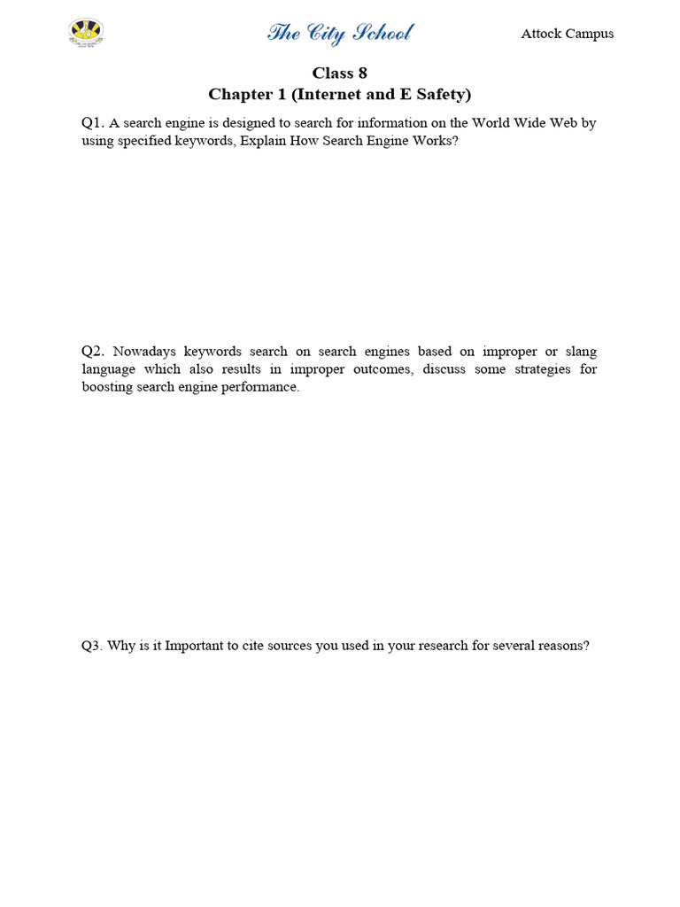 Worksheet Class 8 All Chapters Term 1 | PDF | Databases | Relational ...