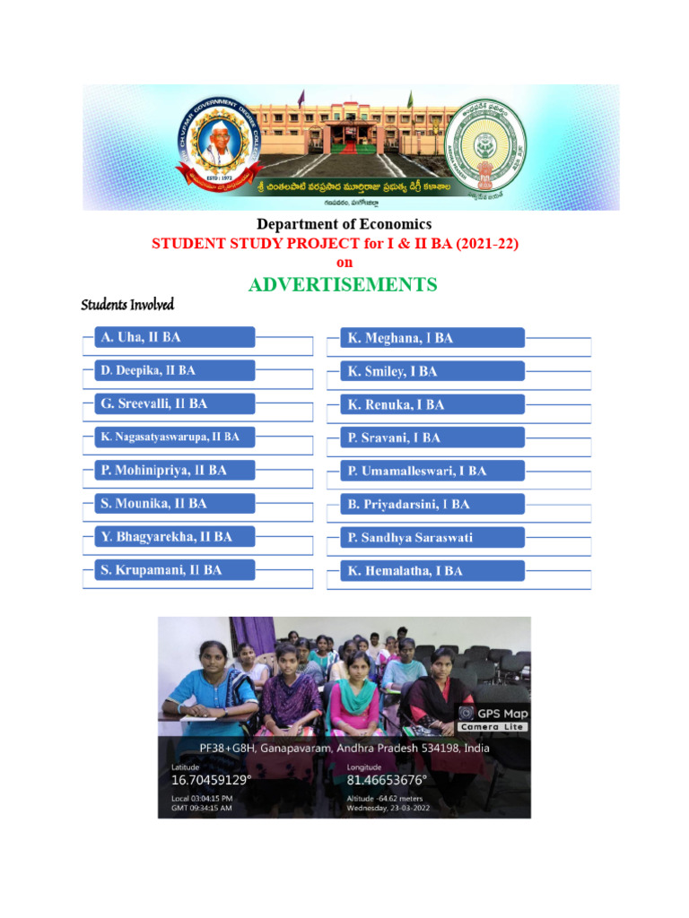 Student Study Project On Advertisements | PDF | Brand | Advertising