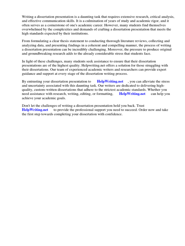 How To Write A Dissertation Presentation | PDF | Thesis