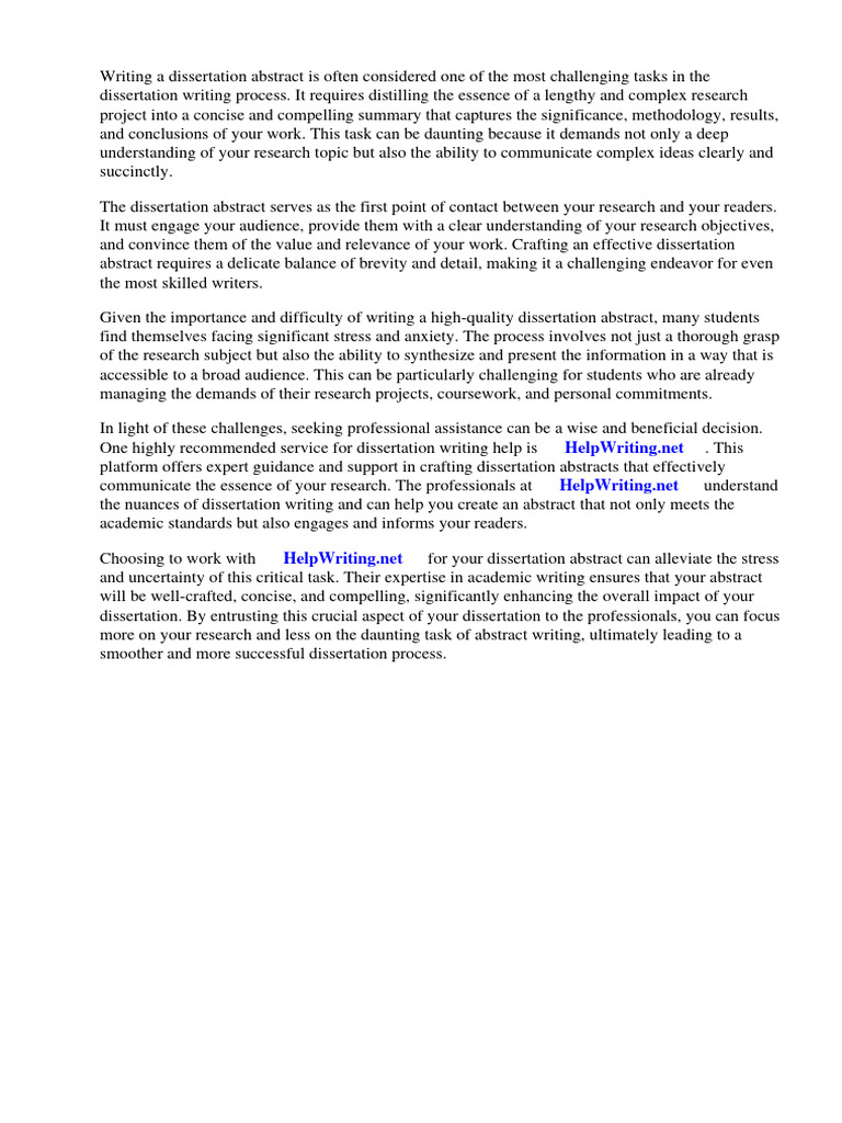 How To Write A Dissertation Abstract | PDF | Thesis | Abstract (Summary)