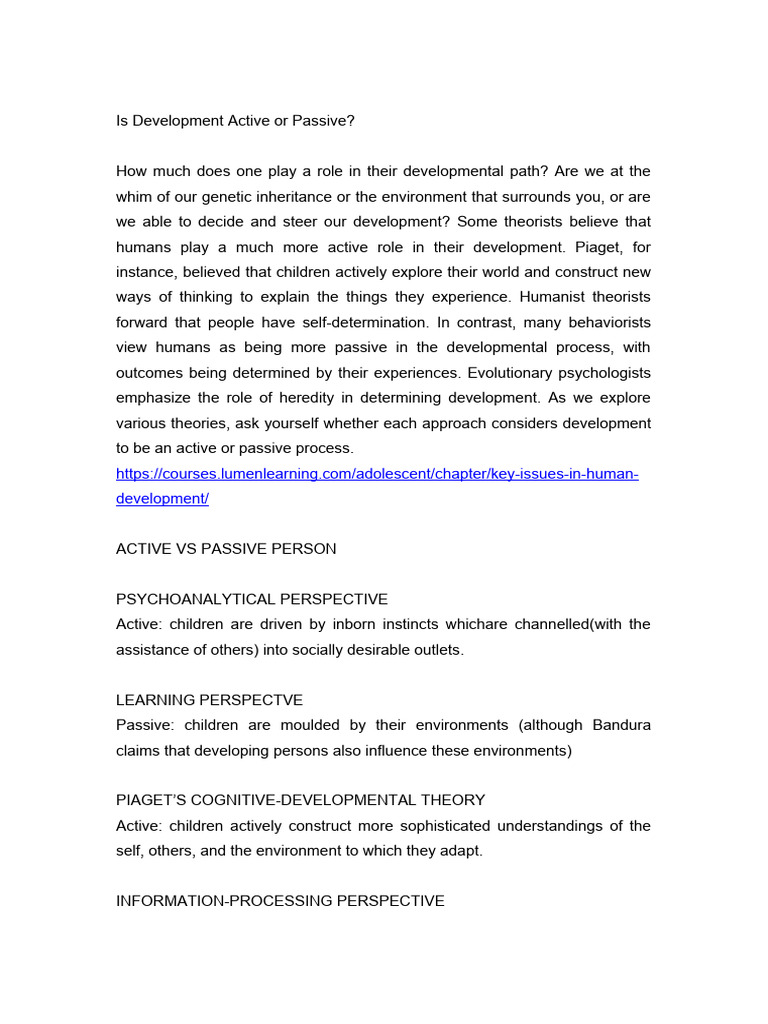 Is Development Active or Passive | PDF