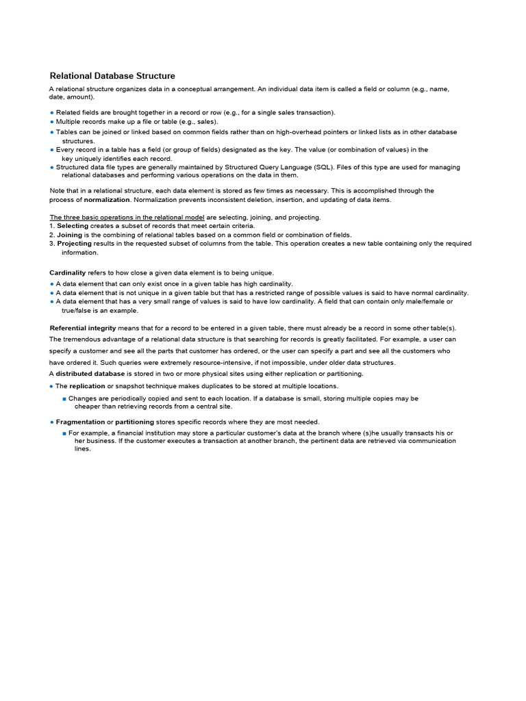 Relational Database Structure | PDF | Relational Database | Databases Relational Database Structure | PDF | Relational Database | Databases