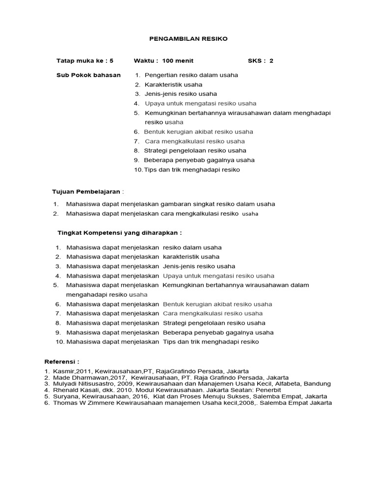 MODUL Pengambilan Resiko | PDF
