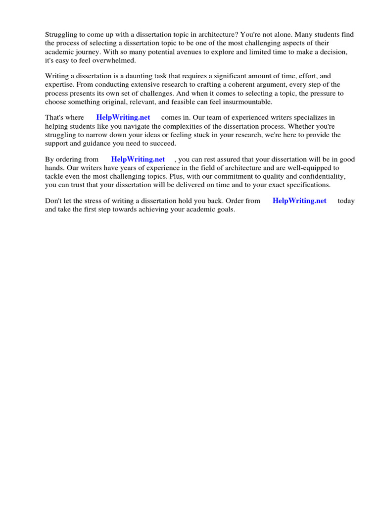 Dissertation Topics in Architecture PDF | PDF