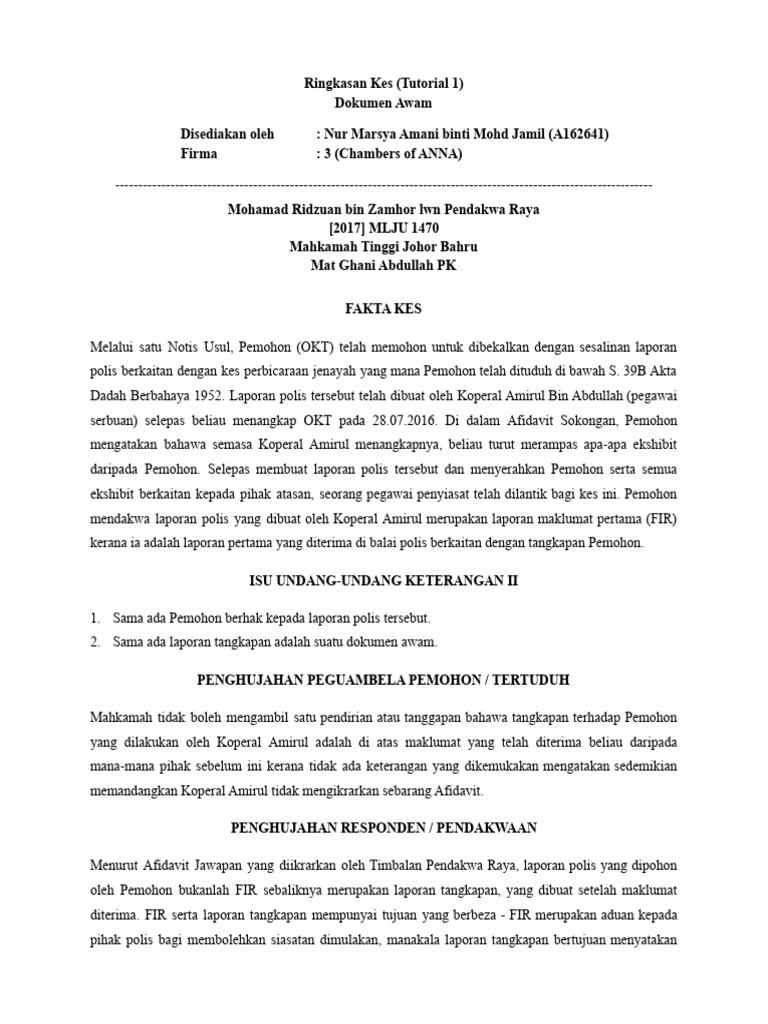 Tutorial 1 - Dokumen Awam | PDF