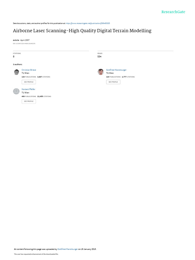 Airborne Laser Scanning High Quality Digital Terra Pdf Lidar Topography