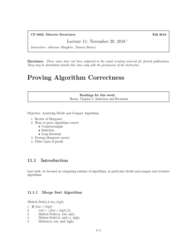 Proving Algorithm Correctness | PDF | Mathematical Logic | Applied ...