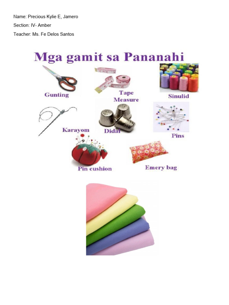 Mga Gamit sa Pananahi | PDF