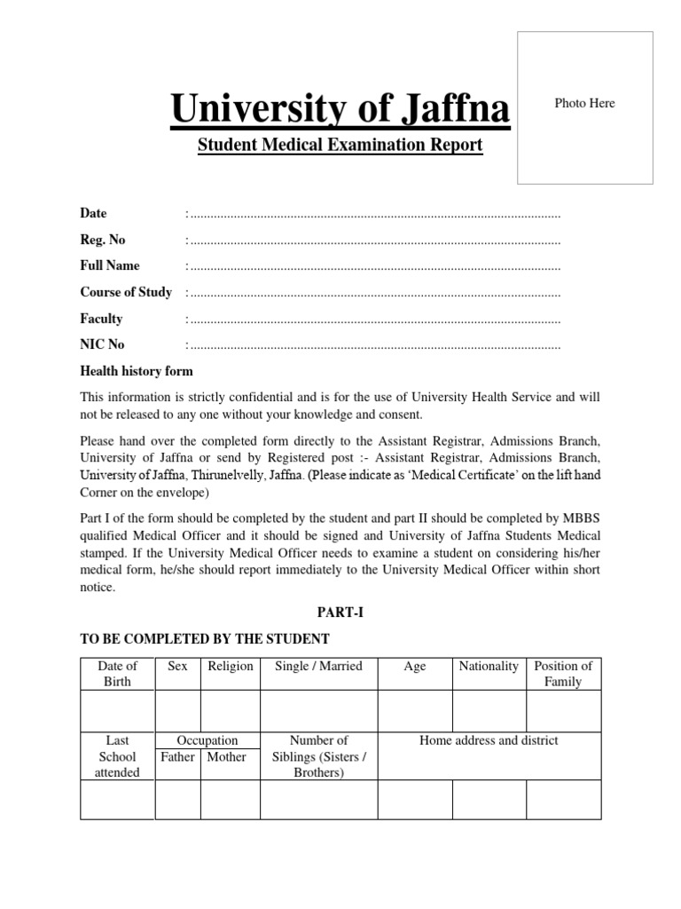 3.medical Form | PDF | Medical Specialties | Diseases And Disorders