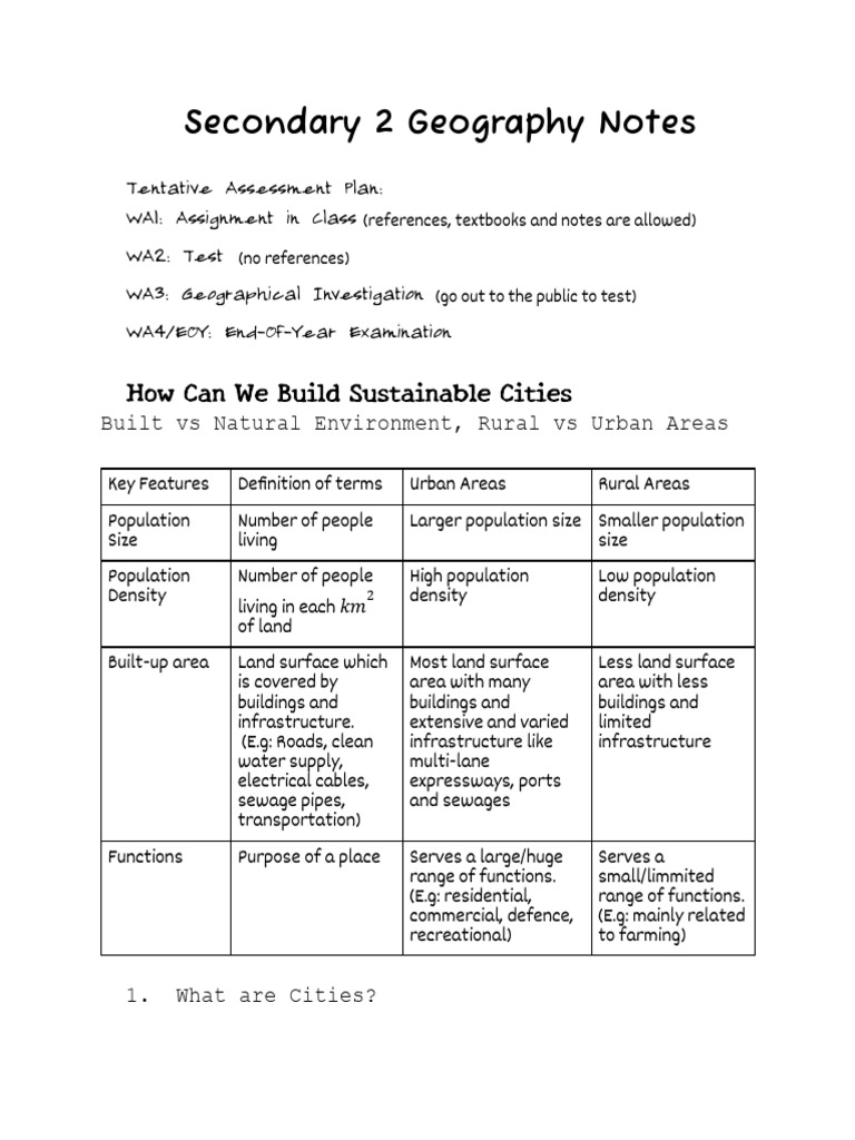 Sec 2 Geog Notes | PDF | Infrastructure | Transport