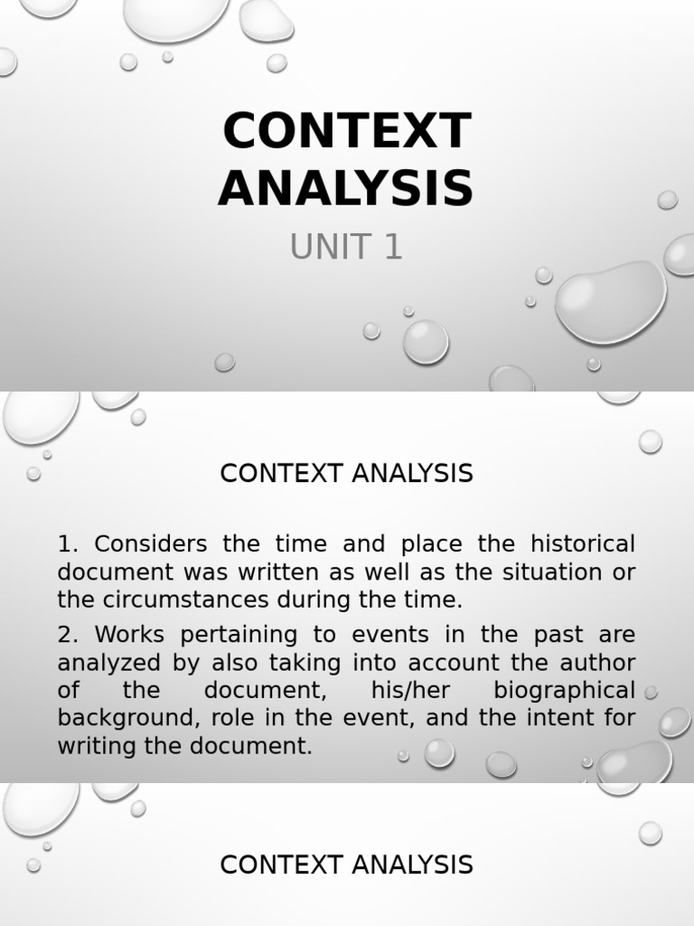 Context Analysis | PDF | Primary Sources | Human Communication