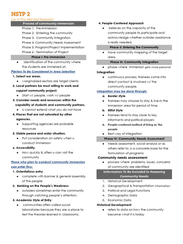 NSTP 2 MIDterm | PDF | Evaluation | Needs Assessment