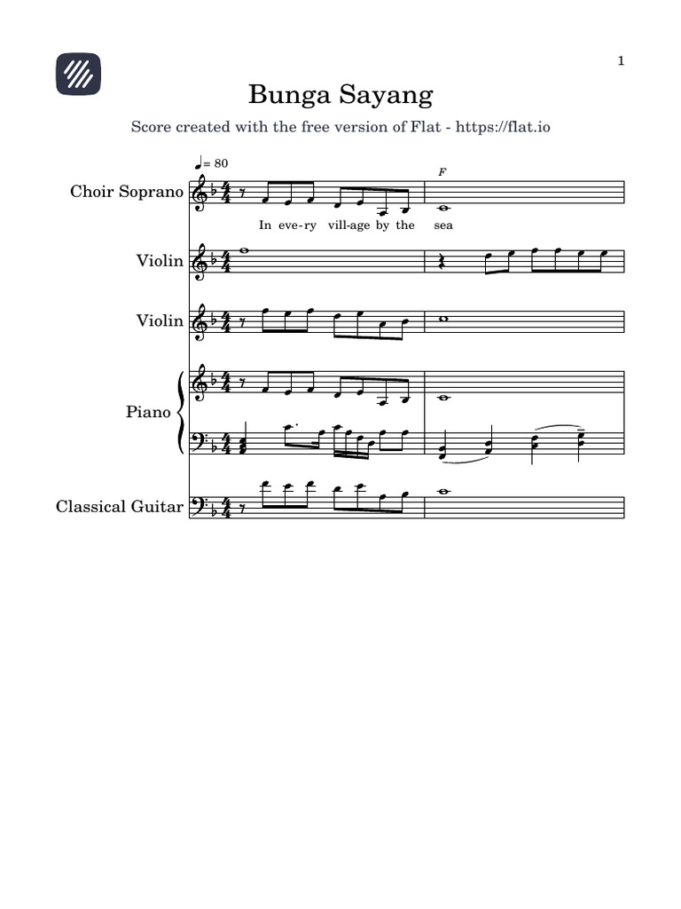 Bunga Sayang | PDF | String Instruments | Musical Instruments