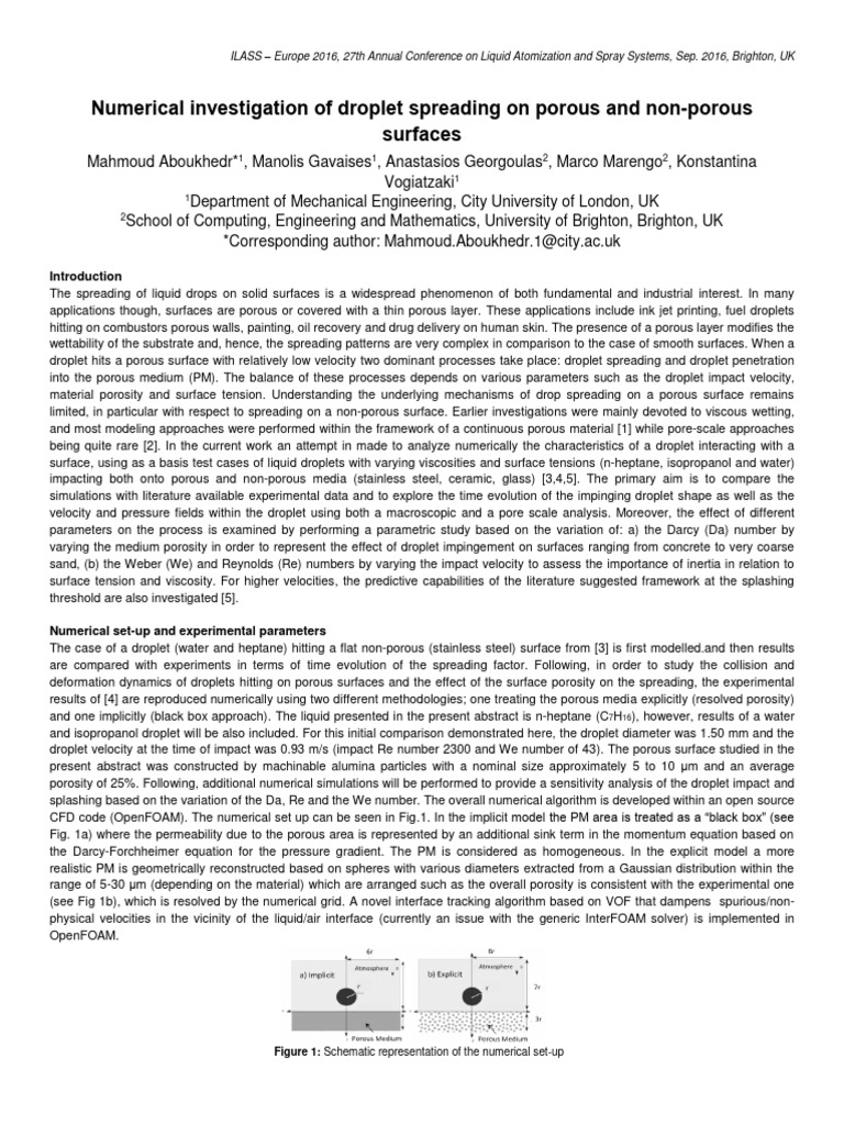 Droplet Dynamics on Non-Porous Surfaces | PDF | Drop (Liquid) | Porosity