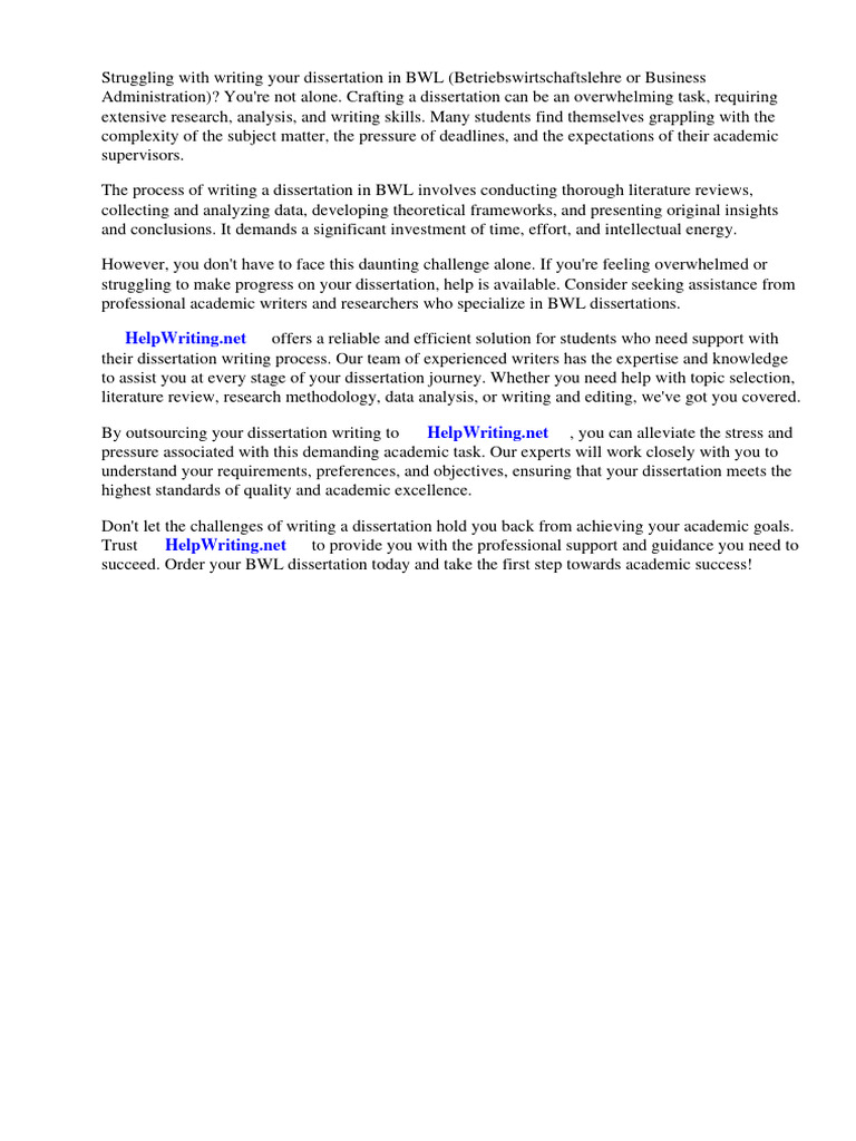 Dissertation BWL PDF | Download Free PDF | Thesis | Expert