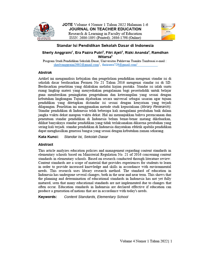 Standar Isi. | PDF