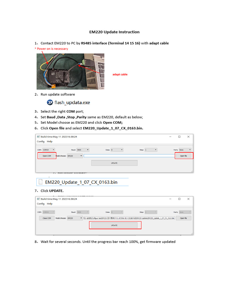 EM220 Update Instruction - EN | PDF