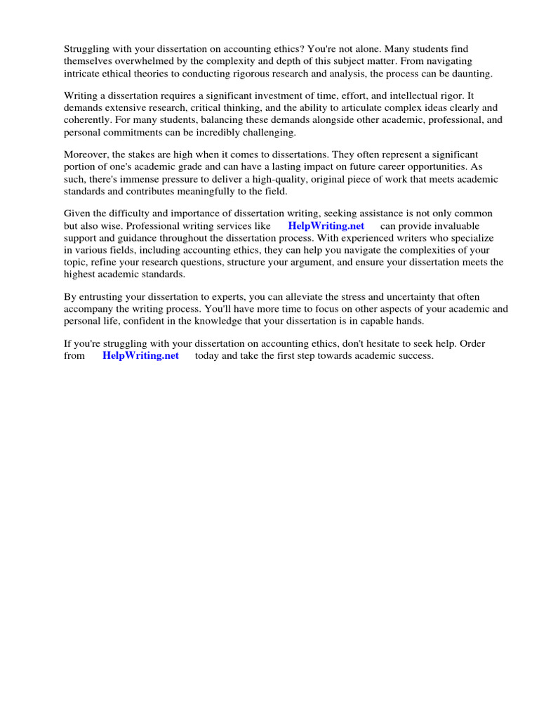 Dissertation Topics Accounting Ethics | PDF | Accounting | Business Ethics
