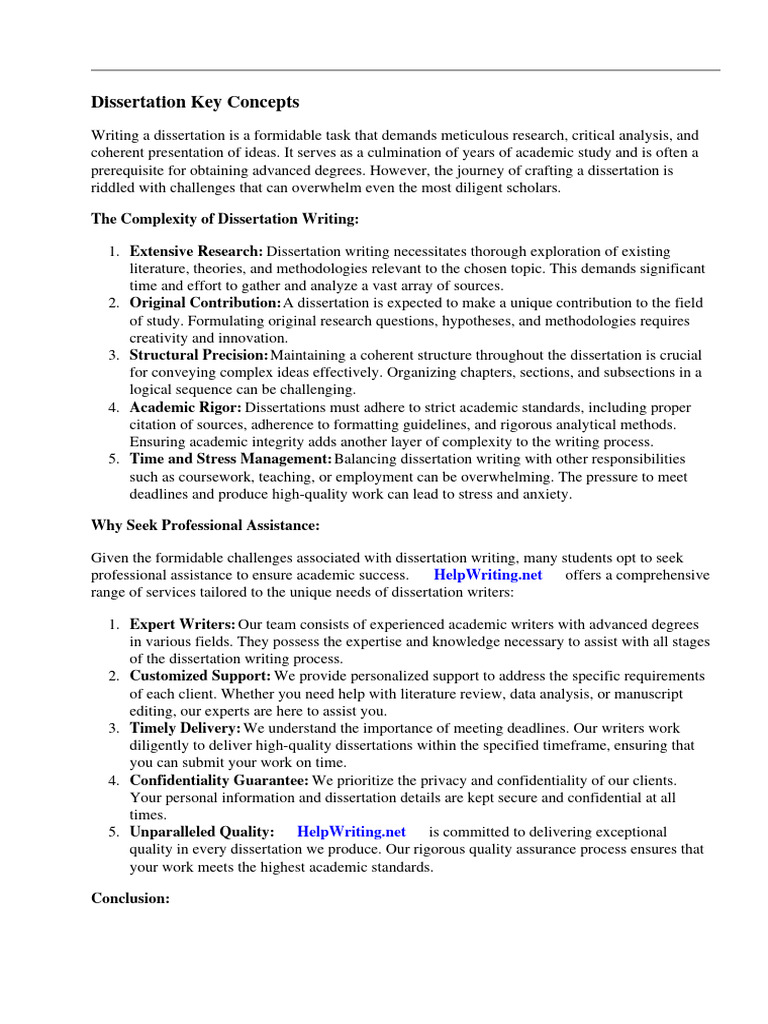 Dissertation Key Concepts | PDF | Methodology | Thesis