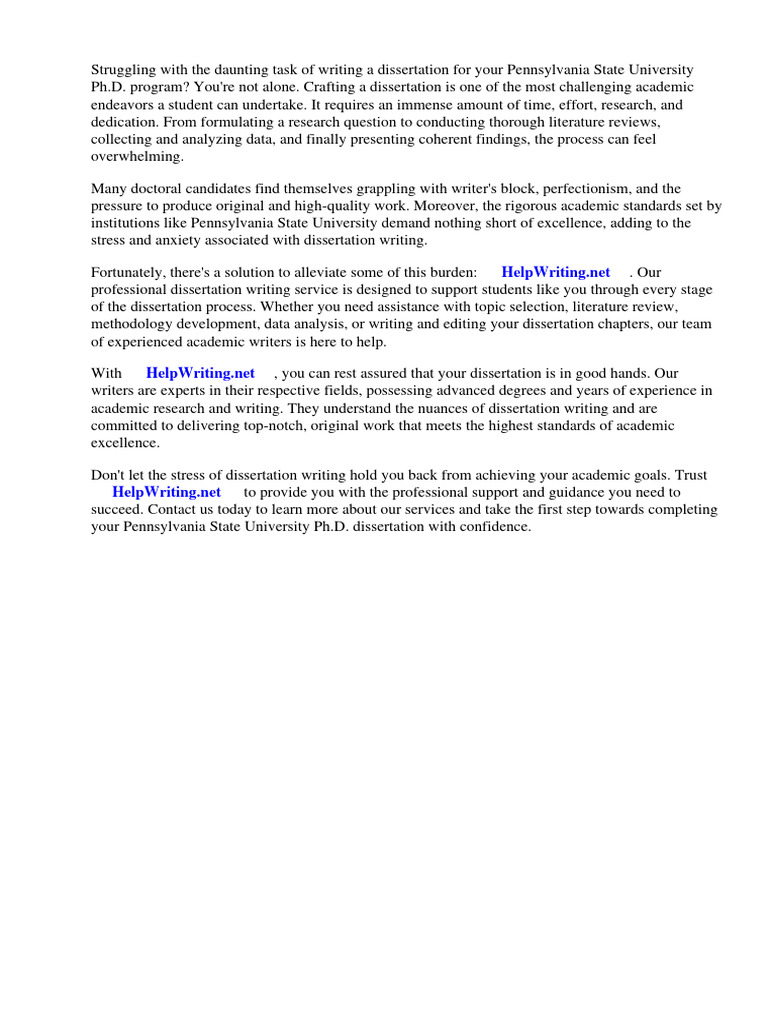 Dissertation Support at Penn State | PDF | Thesis | Multilingualism
