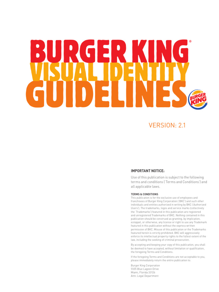 Burger King Visual Identity Guidelines v2_1 | PDF | Logos | Brand