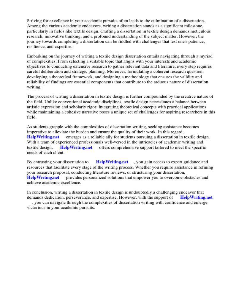 Textile Design Dissertation Examples | PDF | Textiles | Thesis