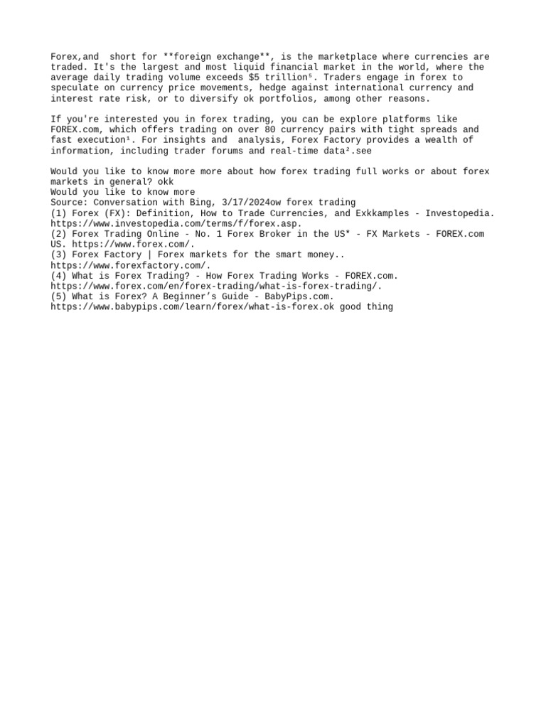 Forex, Short For Foreign Currency 4 | PDF | Business