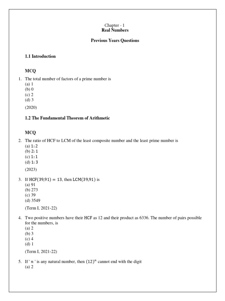 Class 10 - CBSE PYQ Chapter Wise Questions - 1 | PDF | System Of Linear ...