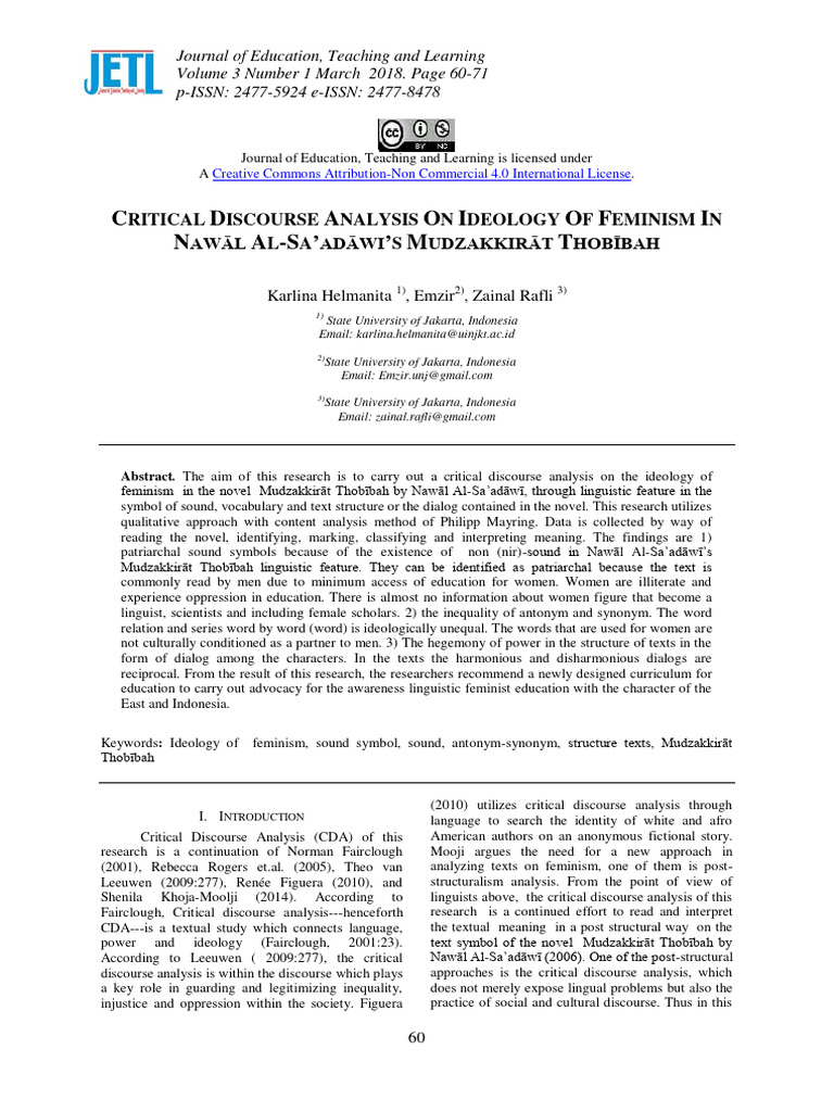 Critical Discourse Analysis On Ideology | PDF | Arabic | Feminism