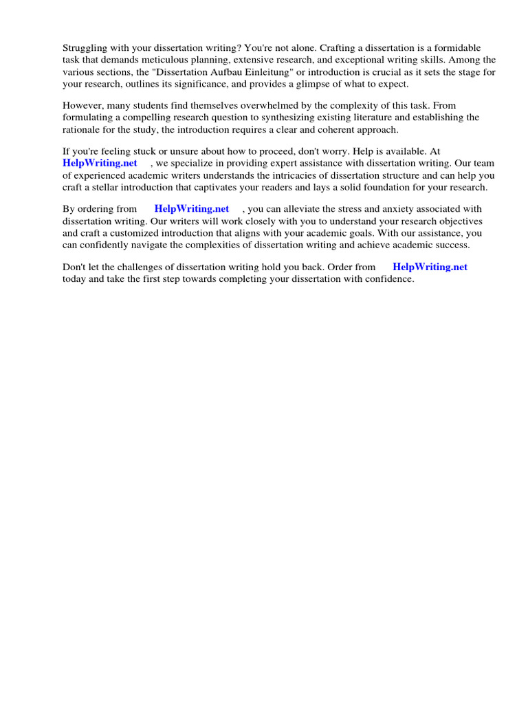 Dissertation Aufbau Einleitung | PDF | Thesis | Essays