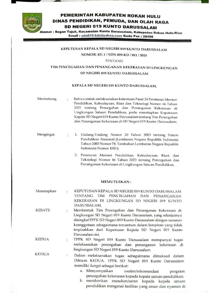 Contoh SK TPPK | PDF