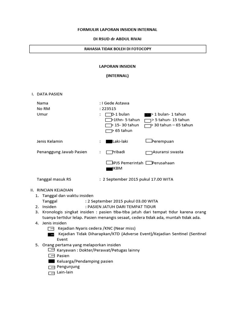 Contoh Laporan Rca | PDF